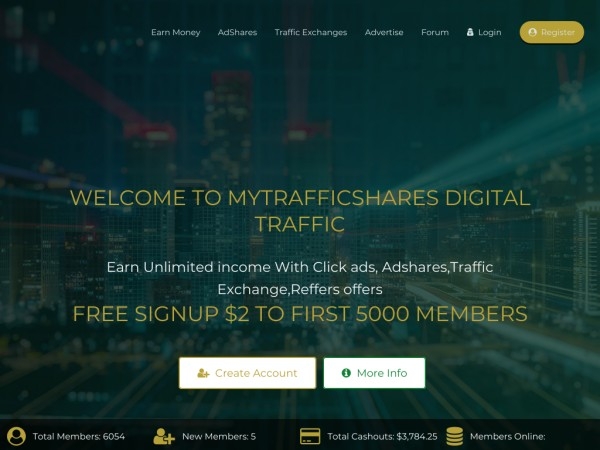 My Traffic Shares - PTC (clics rémunérés) - Online Money World