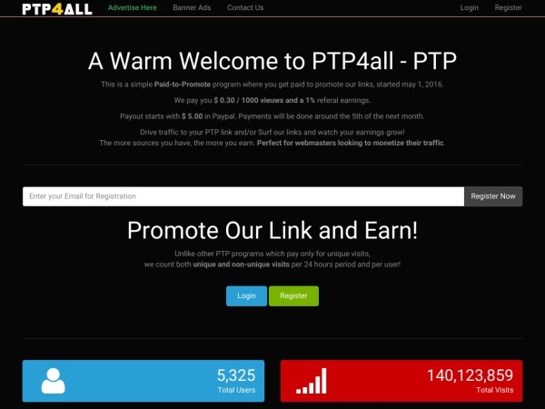 PTP4All - PTP (pages de promotion) - Online Money World